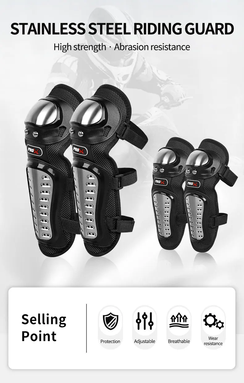 PRO-BIKER Cheap Stainless Steel Motorcycle Knee Pads and Elbow Pads ...