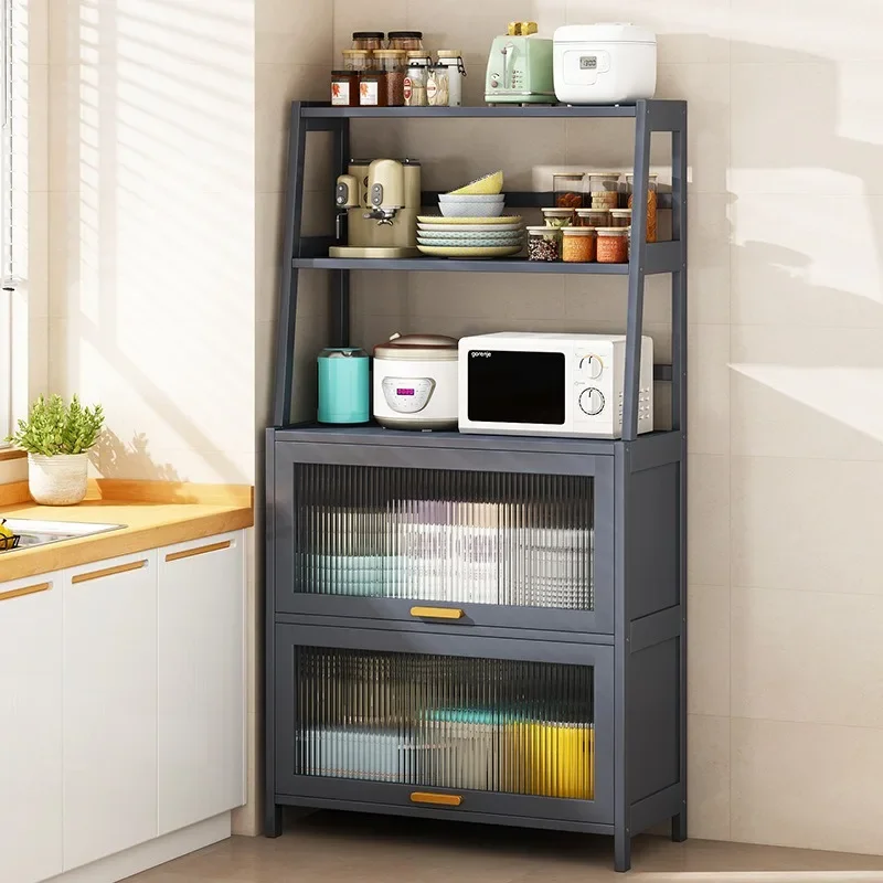 Multi-Layer Kitchen Rack Floor-standing Dining Sideboard Microwave Oven ...