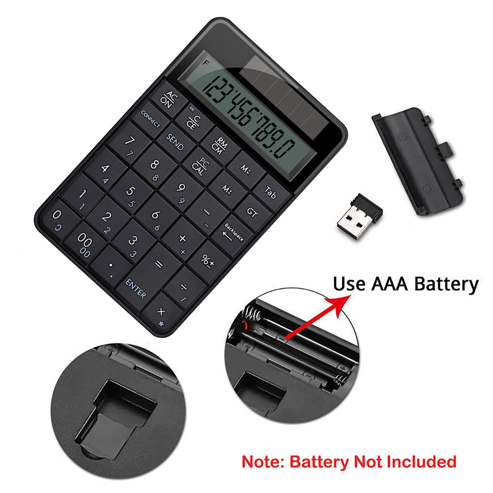 2.4G Wireless Keyboard Mini 2 in 1 with Calculator Display
