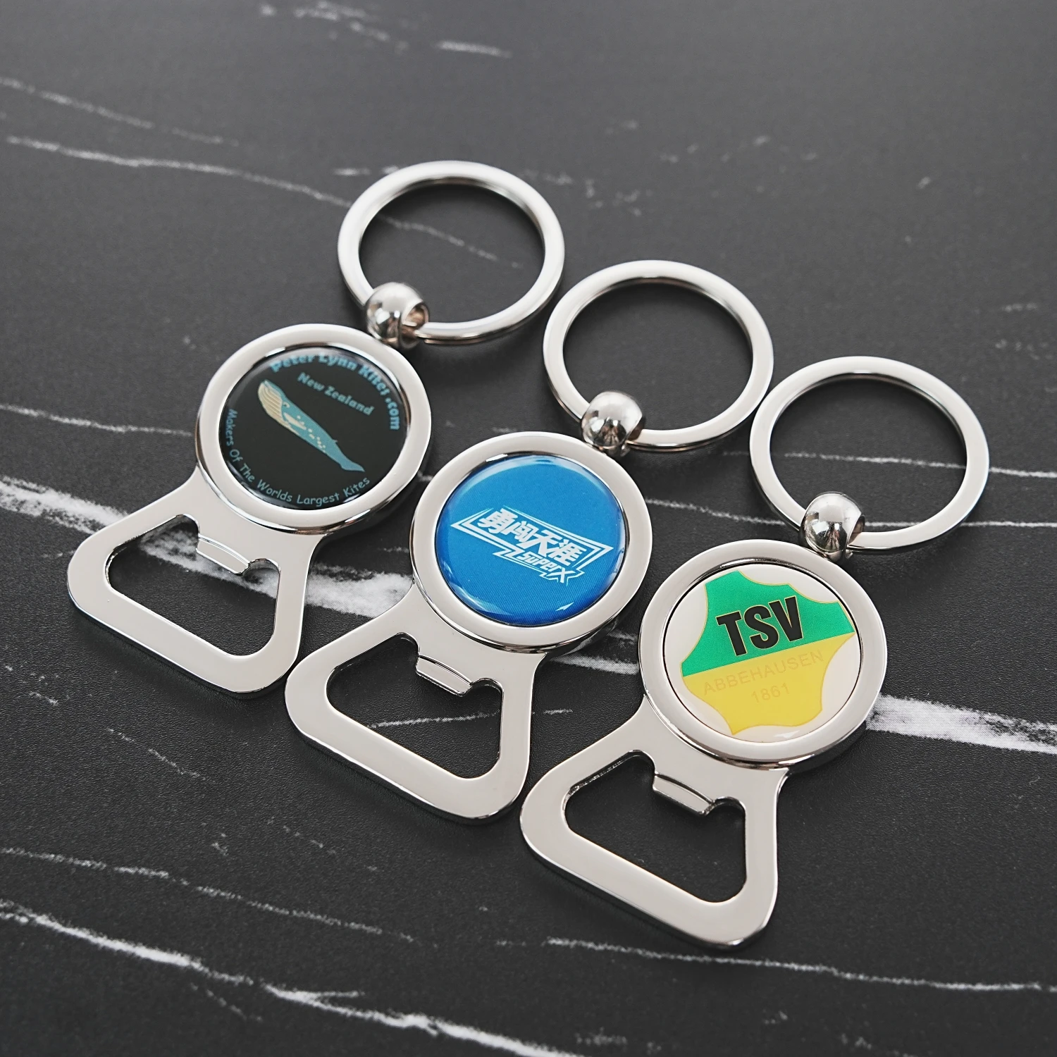 Custom Company Logo Name Gold Silver Sublimation Keyring Custom Design ...