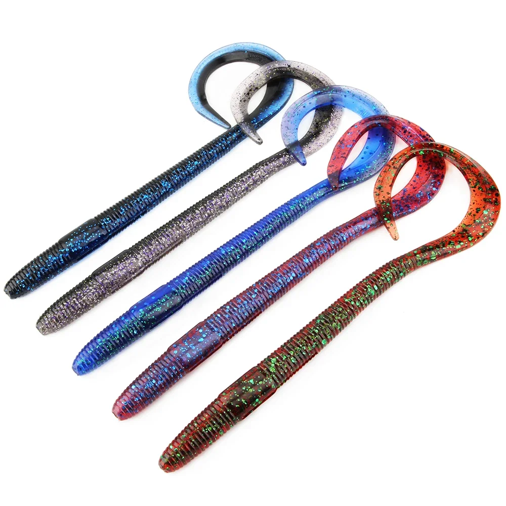 Spinpoler Fishing Lure Curl Tail Soft Worm - 8" 10" PVC