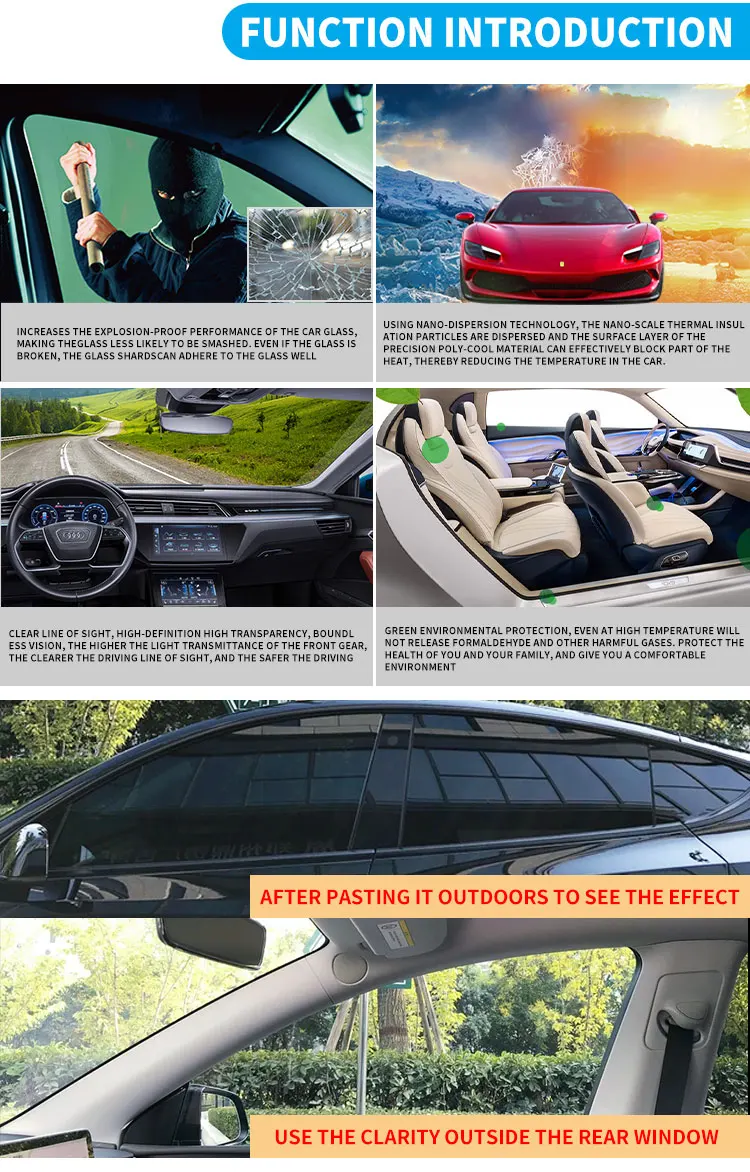 Ir95% High Heat Rejection 10% Vlt Nano Ceramic 2mil Car Window Film ...