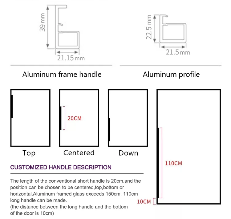 Aluminum Profile Wardrobe Closet Glass Door Frame PV