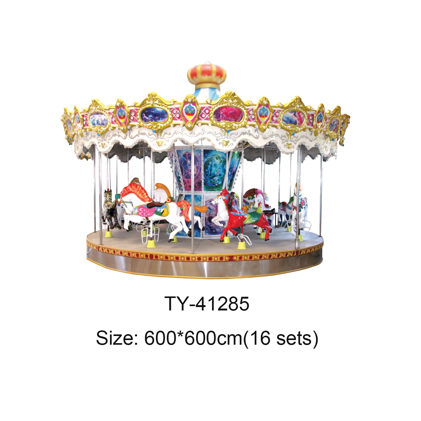 Custom Children Kids Play Amusement Park Rides Merry Go Round Horse ...