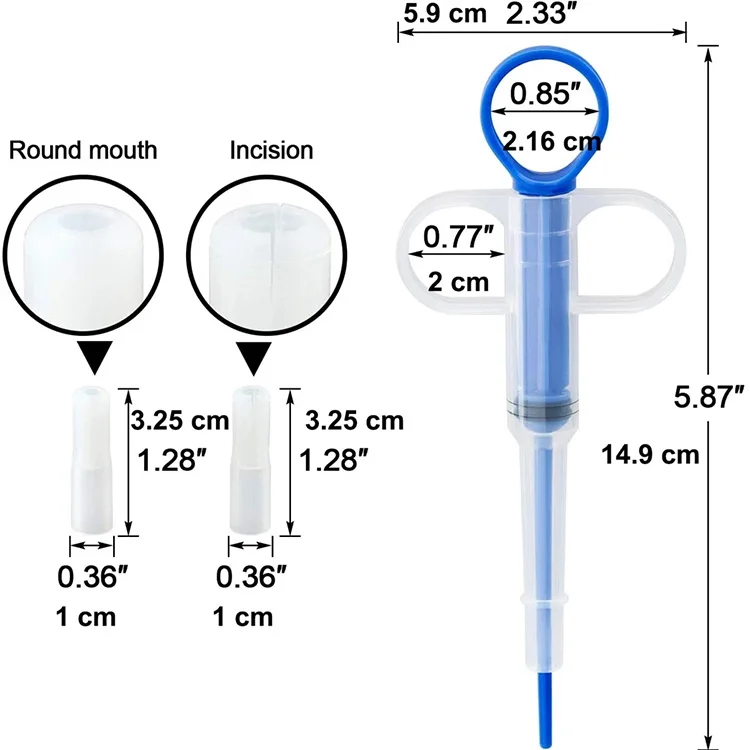 Plastics Pet Push-type Pill Dispenser Pet Feeding Tool Kit Syringe With ...