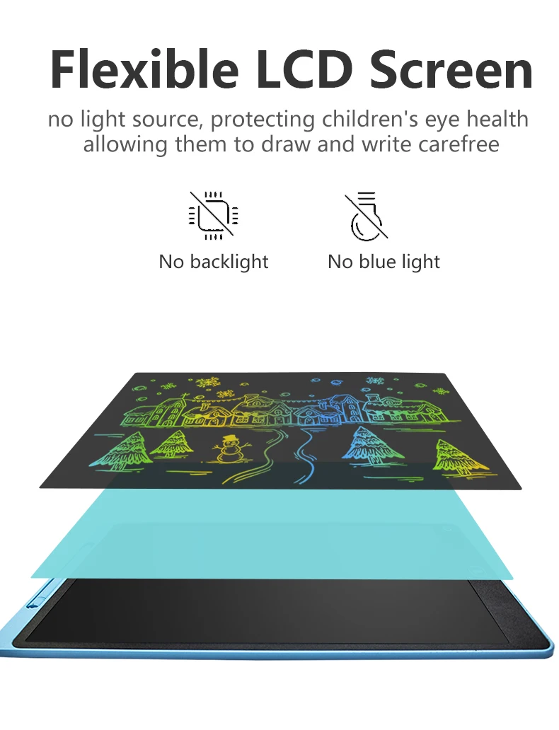 Graphics Memo Handwriting Tablet Magic Drawing 16 Inch LCD Pad Colorful ...