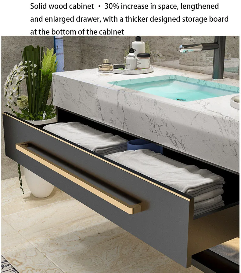 Modern European Wall Mounted Bathroom Furniture Wood Vanity Cabinet Set ...