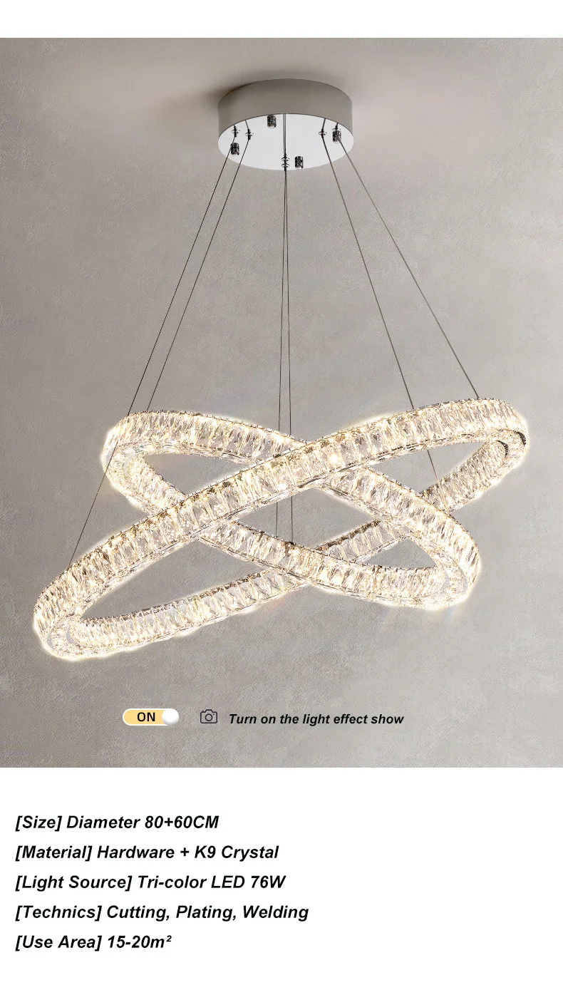 Led Modern Simple Luxury Crystal Chandelier For Living Room Hotel ...