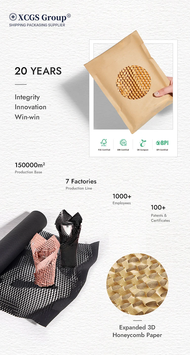 Xcgs Recyclable Kraft Honeycomb Paper Honeycomb Kraftpaper Mailers Bubble Black Mailing Envelope ...