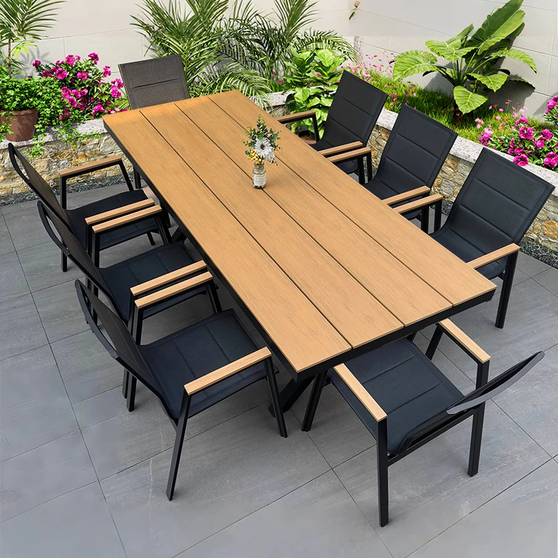 Modern NEW WPC Composite Wood Outdoor Furniture Patio Dining Table with ...