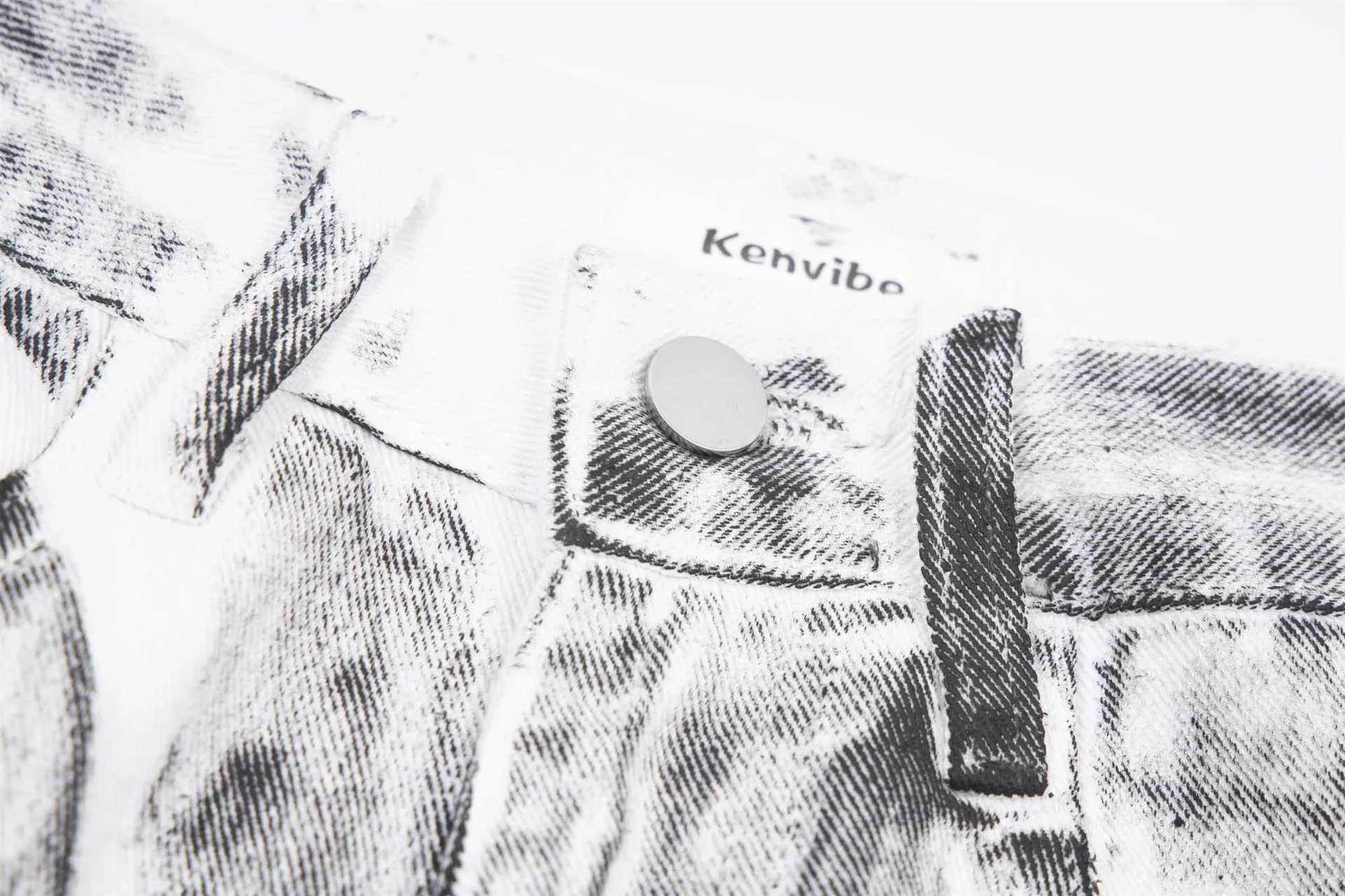 Custom Denim Factory Distress Dirty Print Wax Coated Denim Jeans Men ...