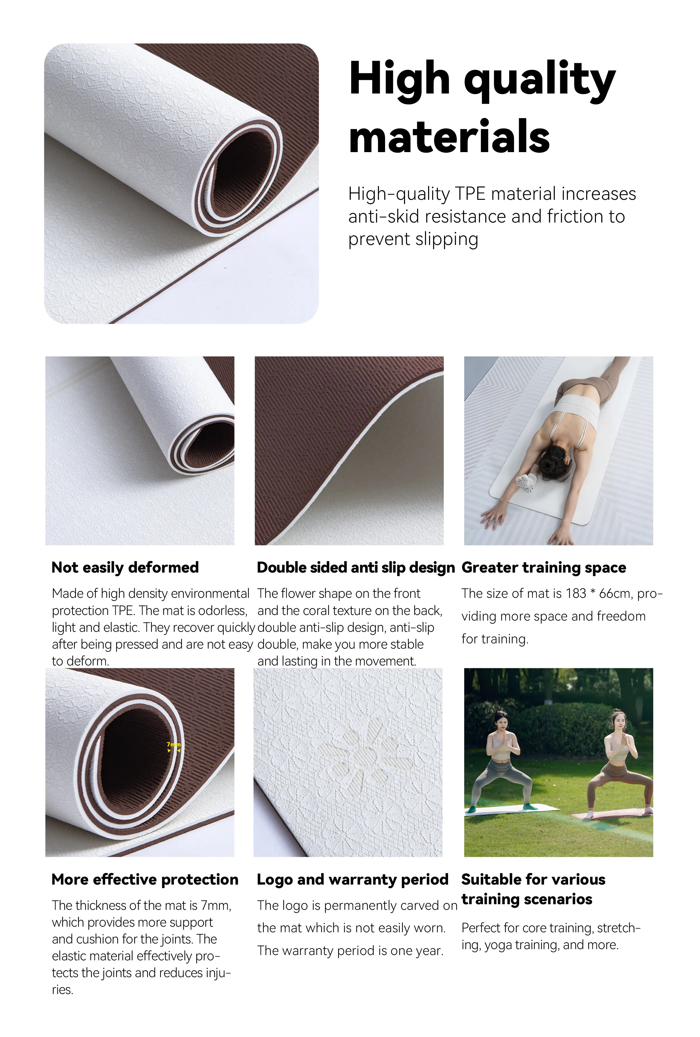 BLOOM TPE Yoga Mats - Personalized Anti Slip Fitness Mats