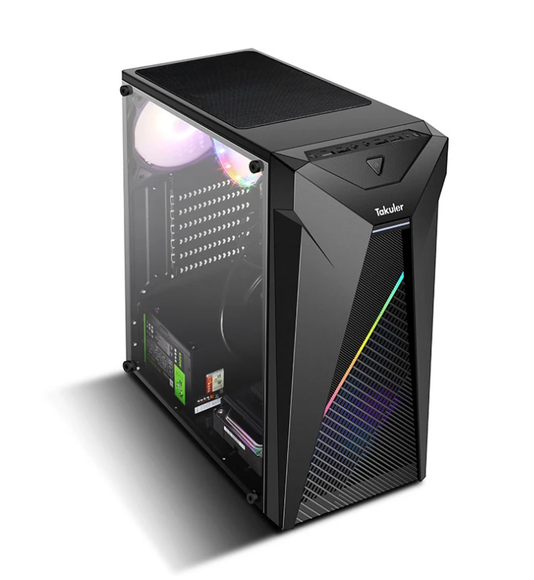 Rgb Computer Case Large Side Transparent Desktop Chassis For Atx ...