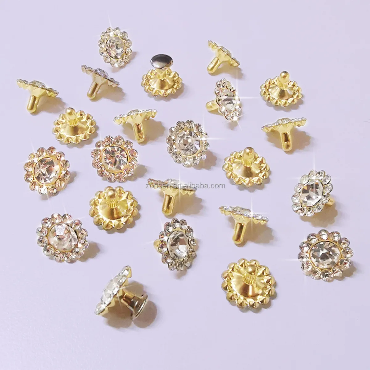 Wholesale Garment Accessories 11mm Flower Shaped Metal Rivets Bling ...