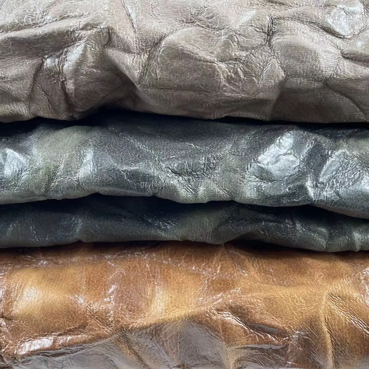 Vintage 3D Rexine PU Leather Fabric Natural Wrinkle Style for Artistic ...