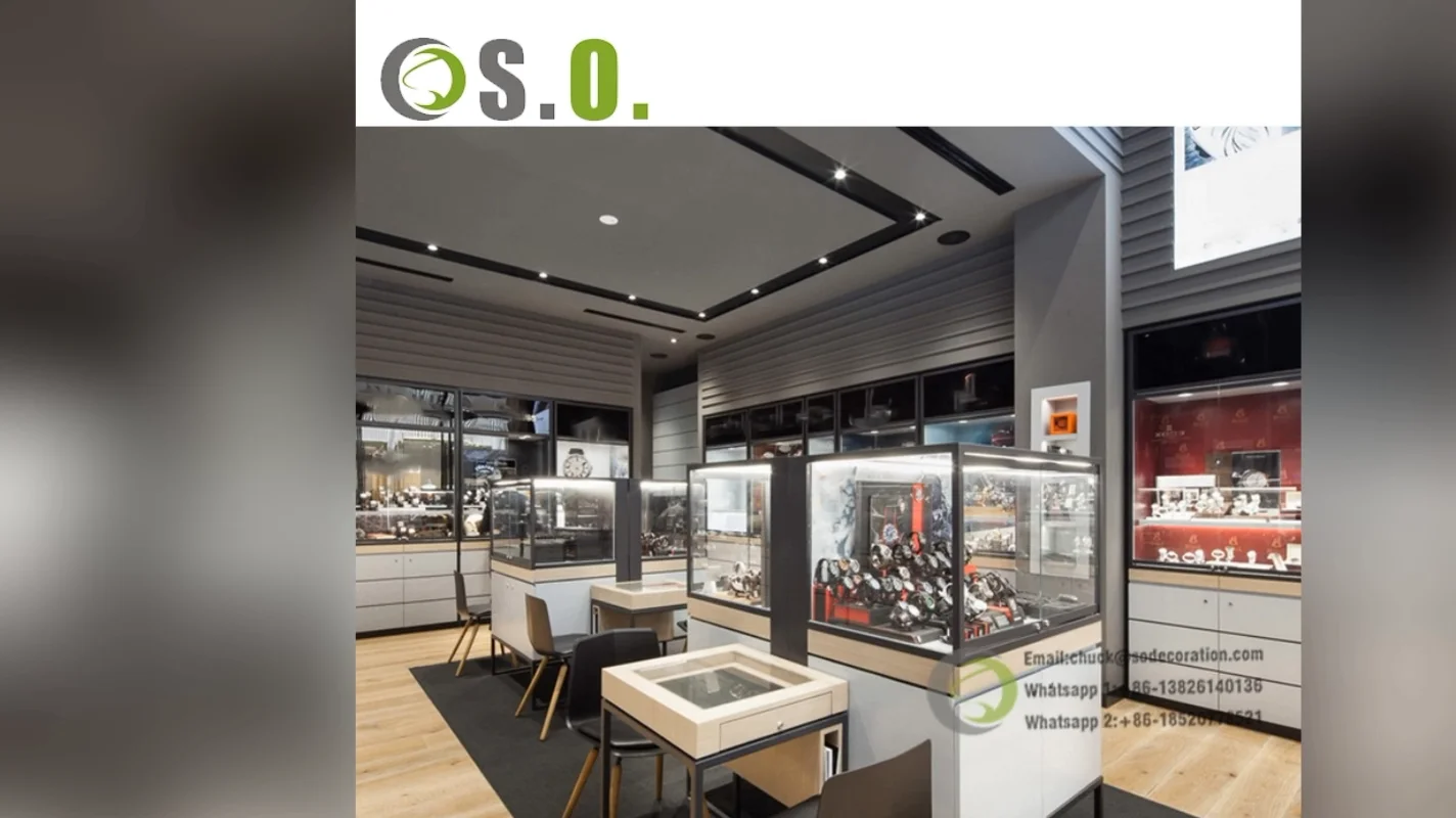 Luxury Watch Store Furniture Watch Showcase Glass Watch Wall Display ...