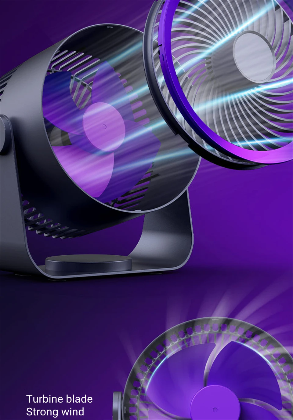 180 Degree Rotation Multi-Functional Kitchen & Bathroom Fan