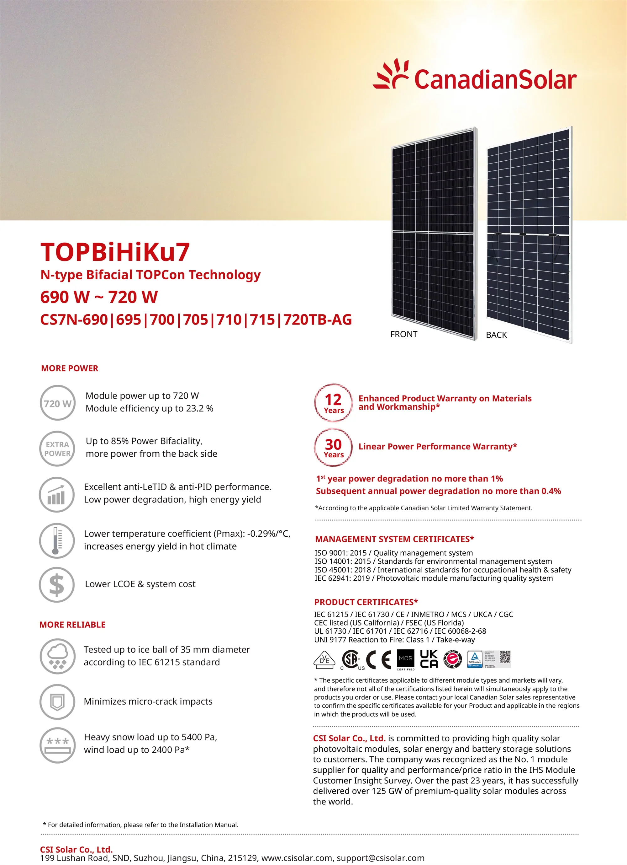 Topcon 690W-720W Bifacial Mono Solar Panels for Commercial Farm