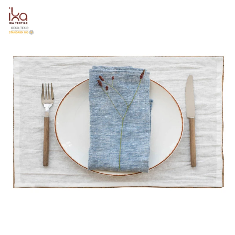 Summer Light Blue Stone Washed Custom Event Dinner Linen Cloth Napkins ...