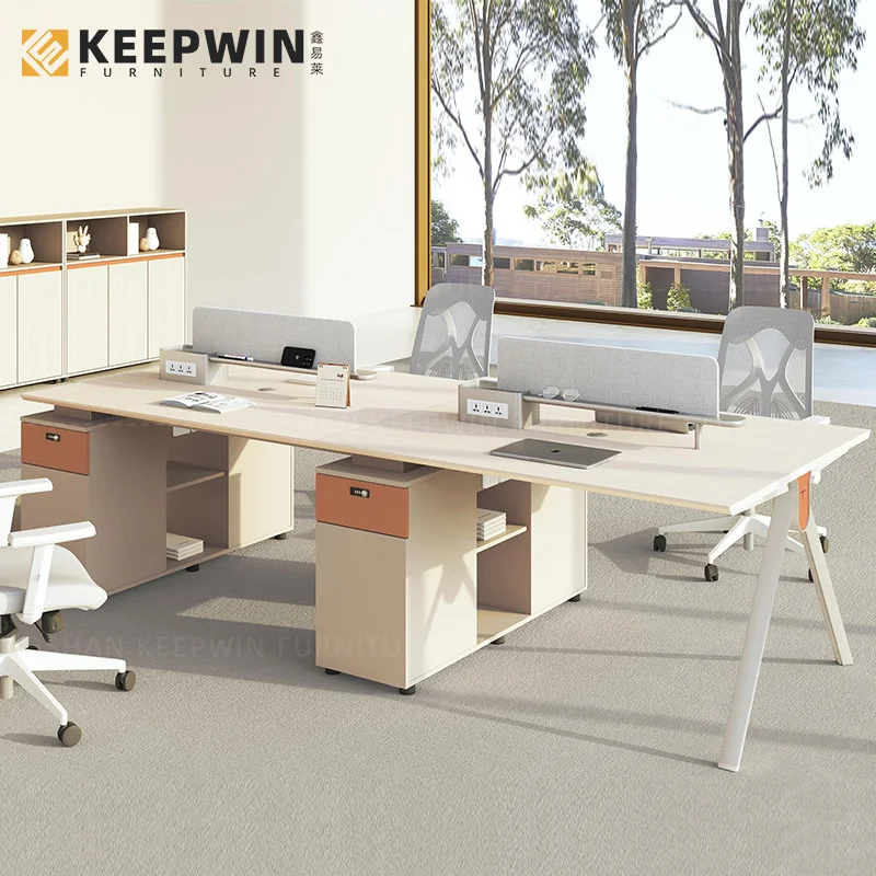 Modern Modular Desk Office Furniture Cubicle 2 4 6 Staff Workstation ...