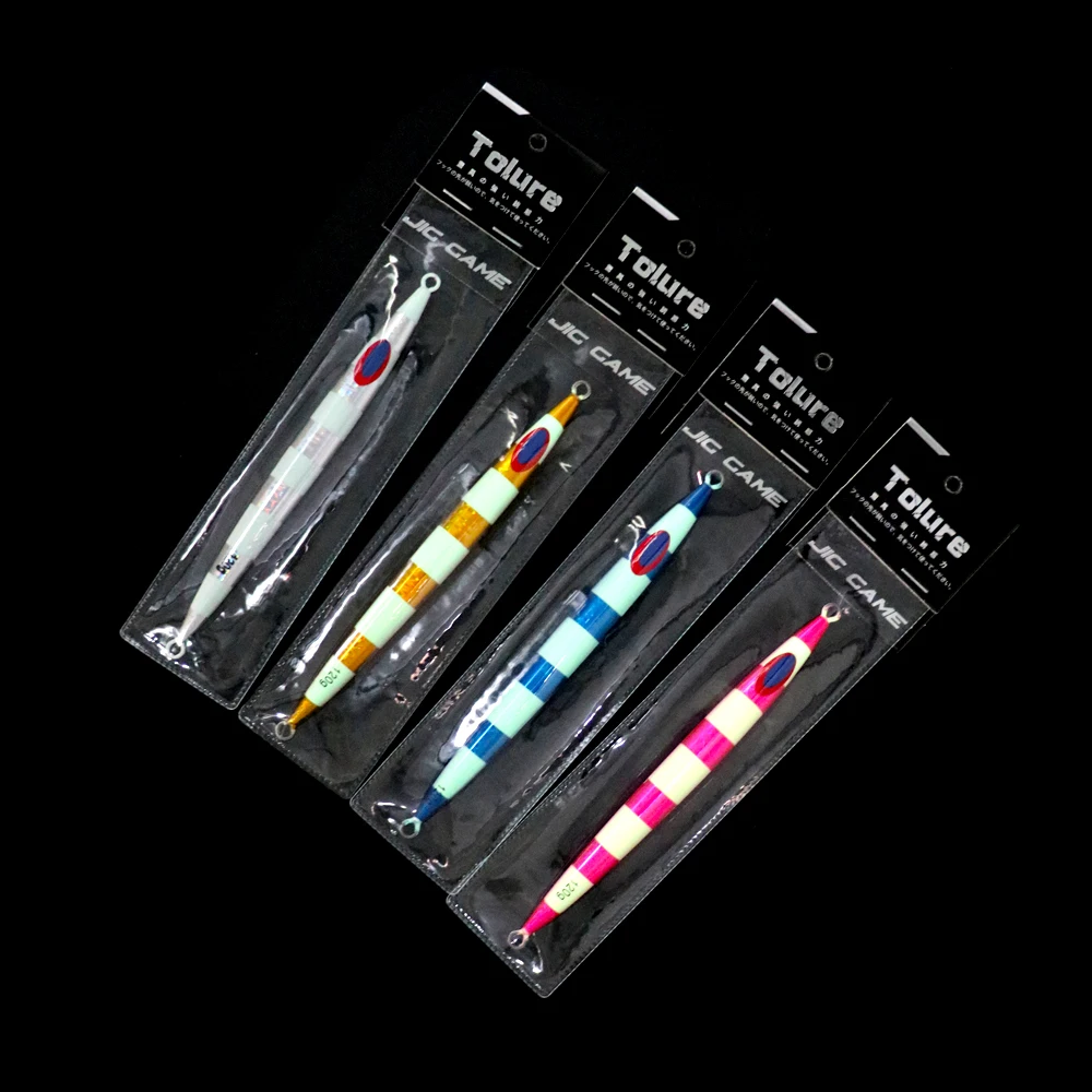 Tolure 40g 60g 80g 100g 150g 200g Metal Fishing Luminous Slow Pitch Rattle Sounds Jigs Saltwater ...