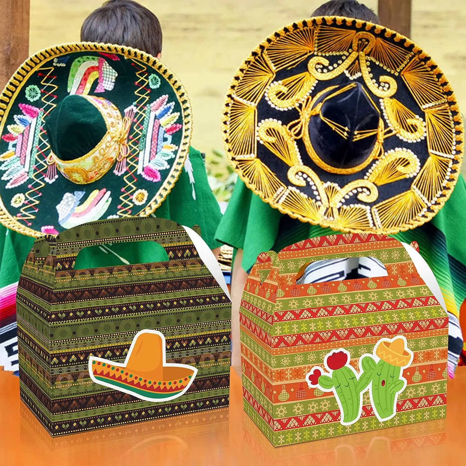 12Pcs Biodegradable Mexican Fiesta Folders Mexican Themed Goodie Boxes ...