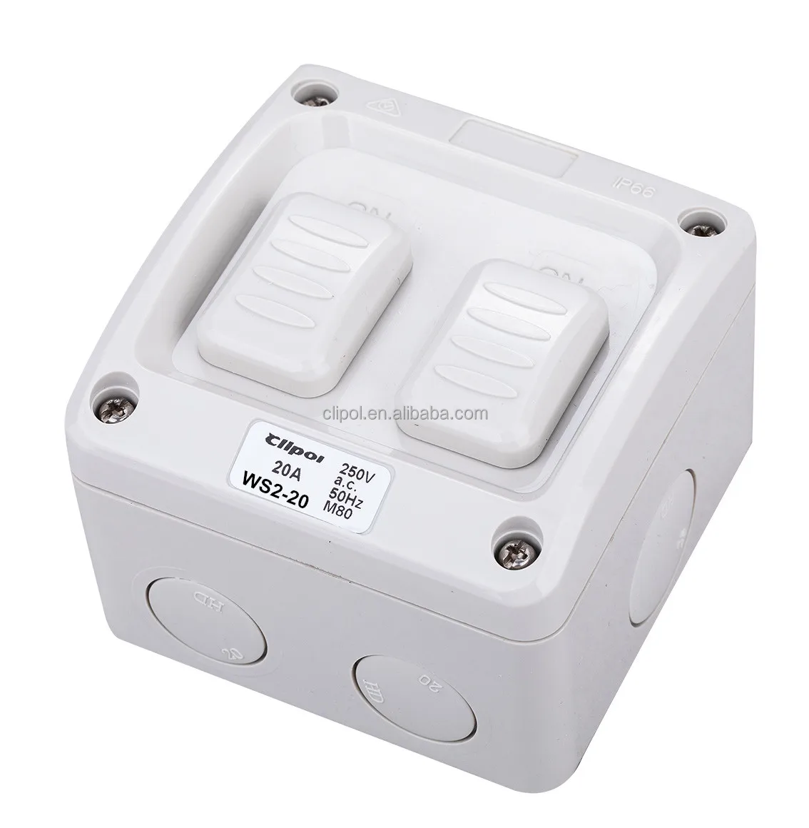 Australia Ip66 Weatherproof Push Button Switch Two Gang Outdoor Double ...