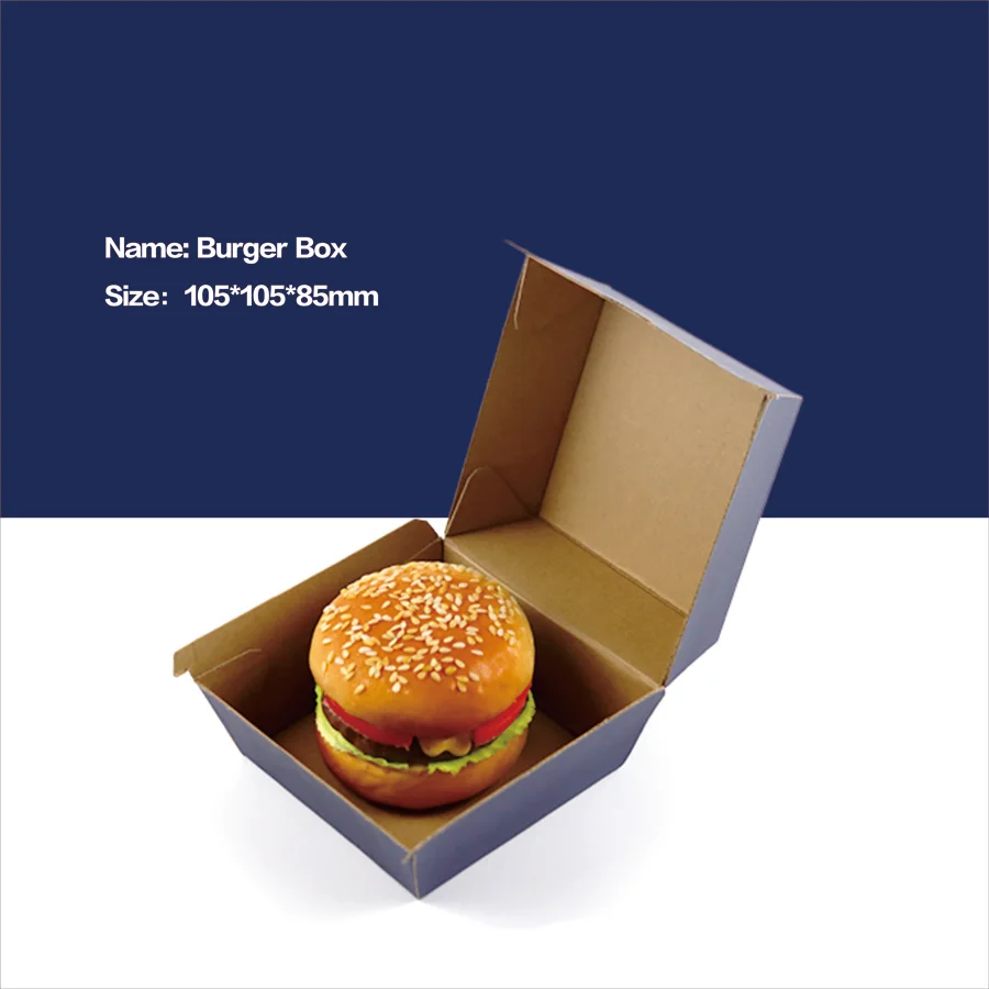 Biodegradable Clamshell Burger Box Kraft Paper Take Away Box Custom ...