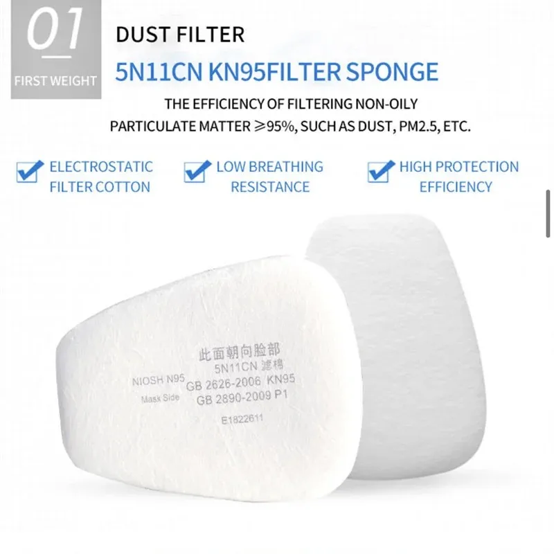 Full Face Gas Mask Dual Reusable Gas Masks Protect Safety Work Filter ...