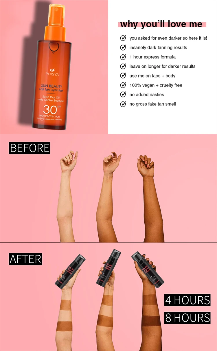 150 Milliliters Sun Beauty Satin Dry Oil Spf30 Sunscreen Tanned Oil ...