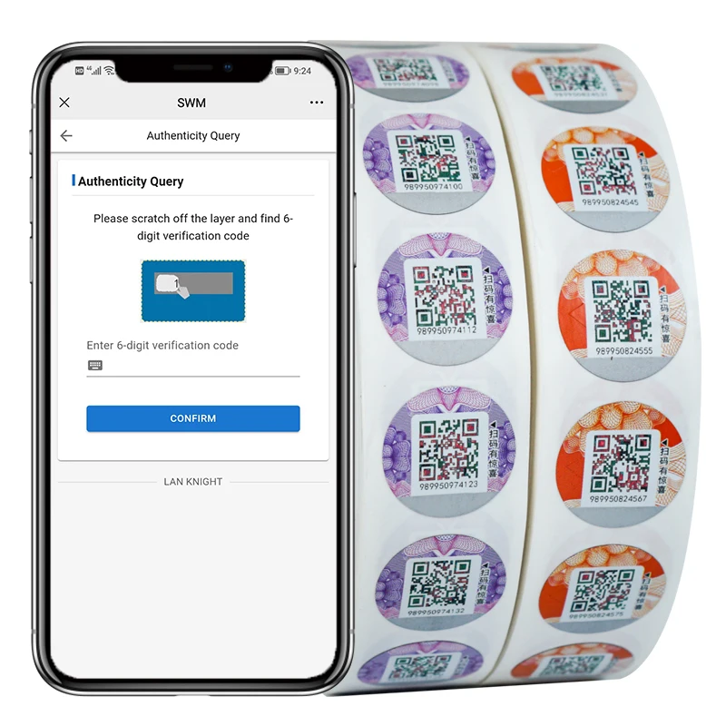 Coated Structure 3d Code Scan Tag Authenticity Query System Verification Self-adhesive Label ...