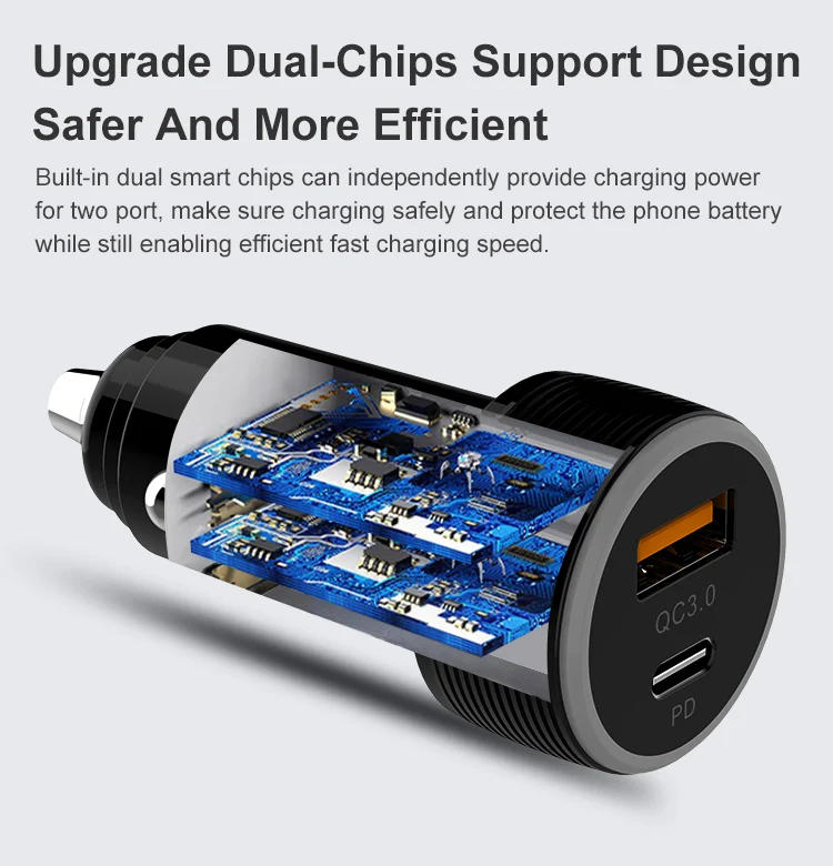 Transparent Design 38w Fast Charger Car Charger With Cable - Buy Wall ...