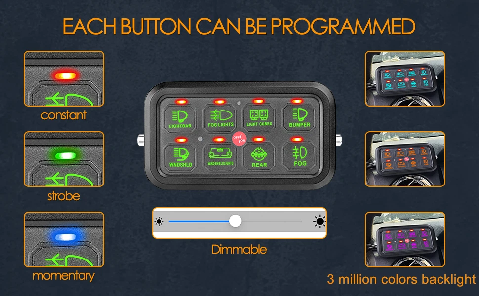 Bluetooth Truck Marine Boat On-off Led Switch Pod Universal Circuit ...