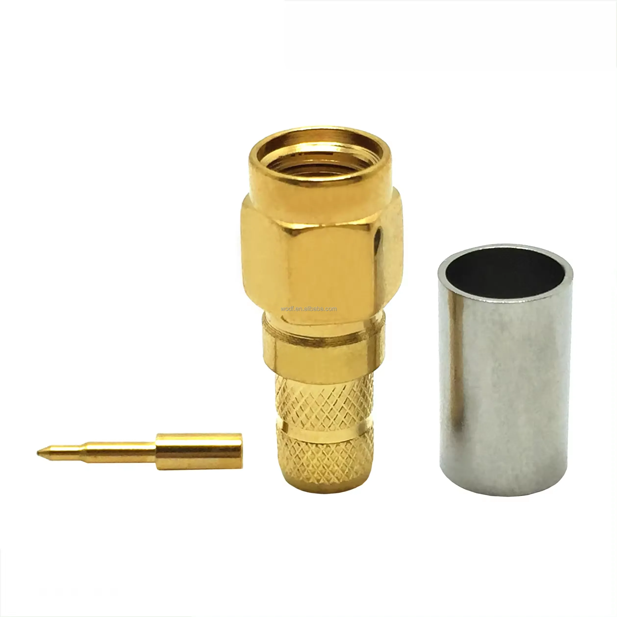 RF Connector RP SMA / SMA Male Plug Female Reverse Pin Crimp Solder for ...
