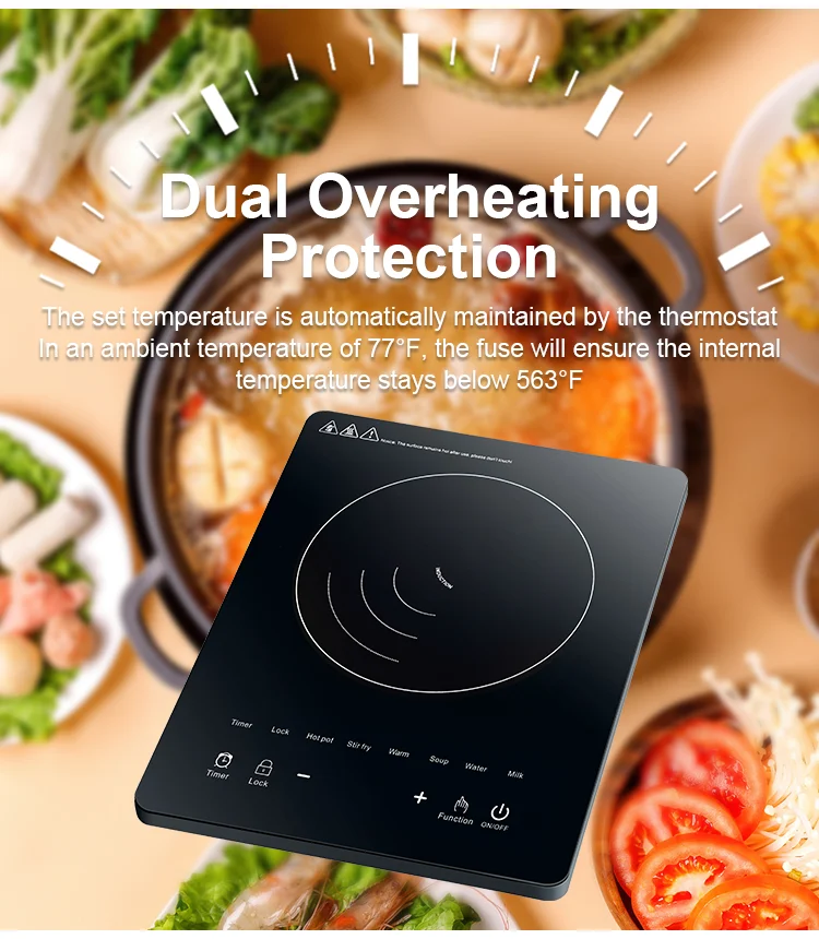 Induction Cooker - Ultra Slim, Touch Control Electric Stove