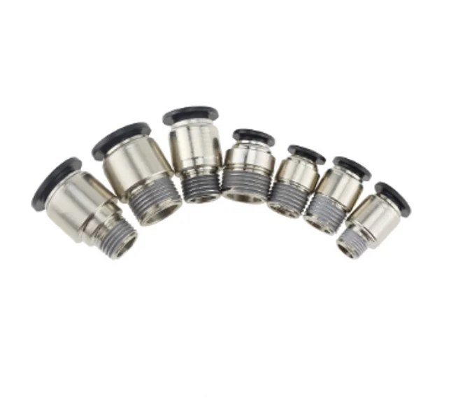Pneumatic mini connector POC series circular hexagonal gas pipe black ...