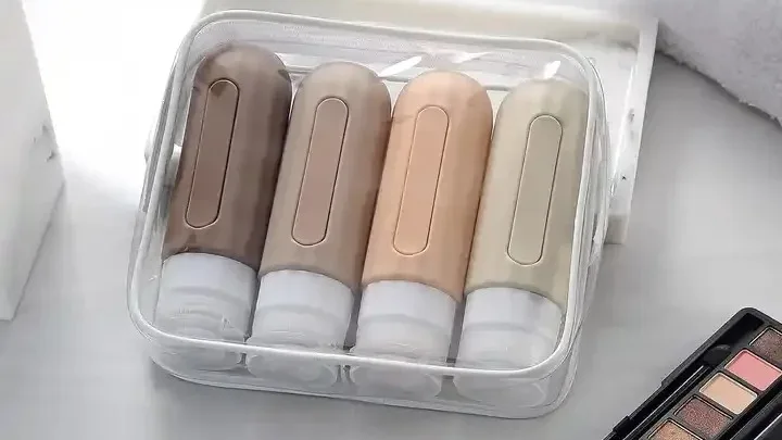 16 Pack Travel Bottle Set,Tsa Approved Makeup Case Refillable Cosmetic ...