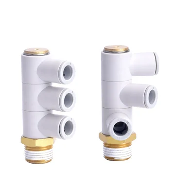 Smc Type Pneumatic Plastic Triple Branch Universal Pipe Elbow Fitting ...
