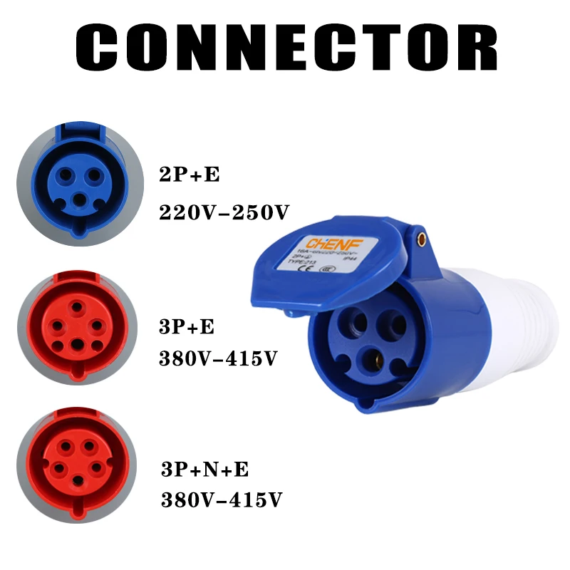 IEC/CEE 표준 커넥터 IP44 방수 230V 400V 16A 32Amp 3p 4Pole 5P CF-213 CF-214 ...