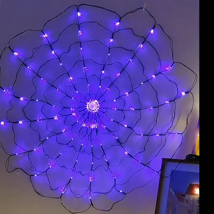 Halloween Spider Web Lamp Led Fairy String Lights Waterproof 8 Lighting ...