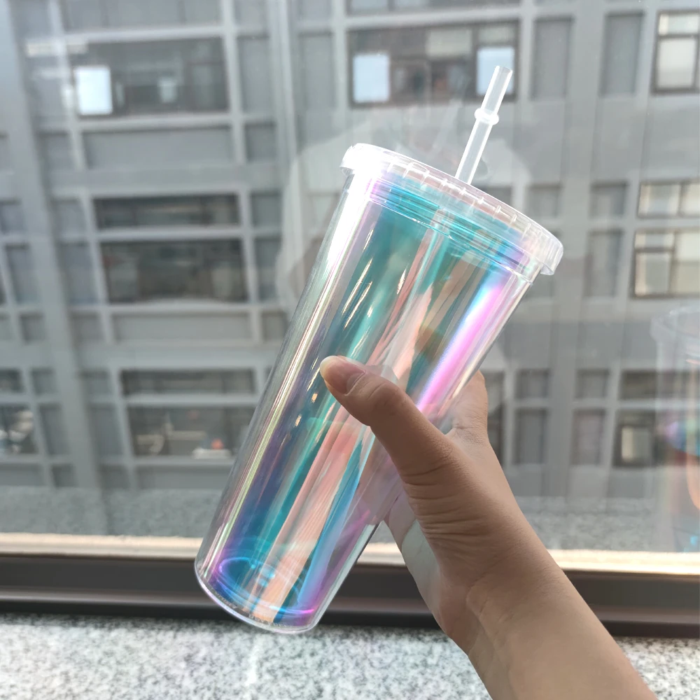 Custom Reusable 20 Oz Rainbow Gradient Tumbler Bulk Iced Coffee Cold ...