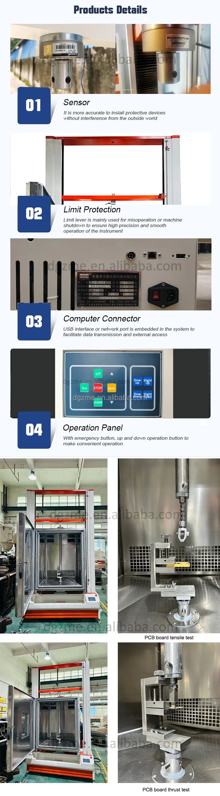 PCB Board Thrust test Low and High Temperature Universal Testing ...