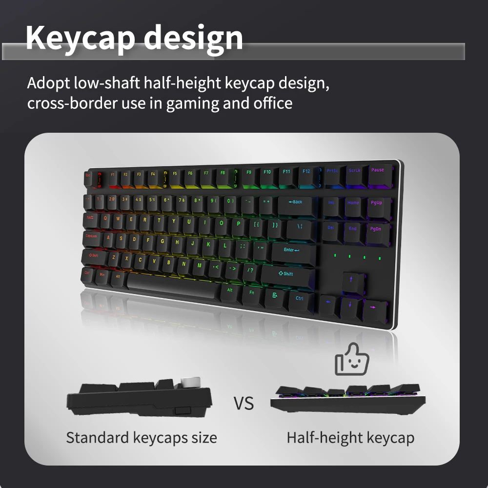 Mini Mechanical Keyboard Gaming Bt+2.4g+usb Three-mode Metal Shell 7 ...