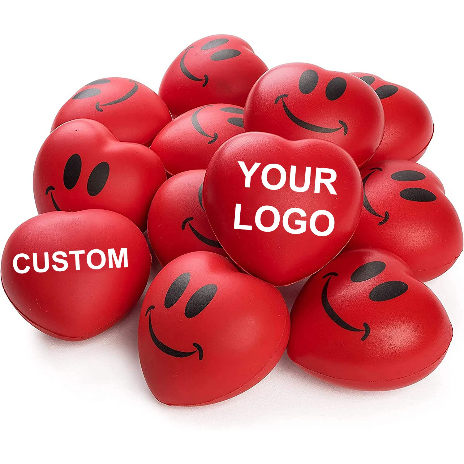 Promotional Custom Pu Foam Stress Ball Red Heart Shape Soft Pu Foam ...