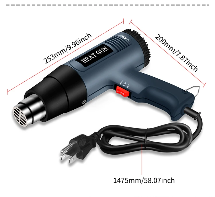 2000W Industrial Heat Gun - Adjustable Temperature for DIY