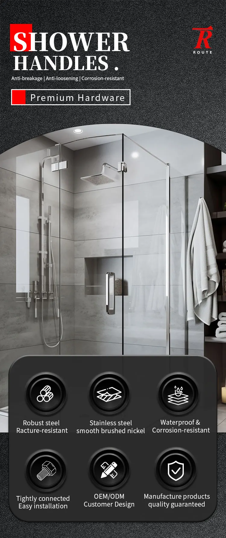 Shower Screen Glass Door Handle H Handle Glass Door Hardware - Buy ...