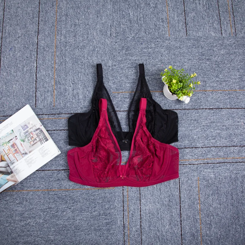 Sexy Plus Size Bra Underwear Lace With Wired Steel Ring Thin Cotton 34 Bra Cup Bra 30 38 E F G