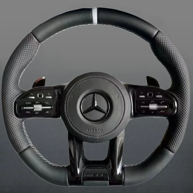 W203w204w205w213w221w250d350leathersteering Wheel For Mercedes-benz ...