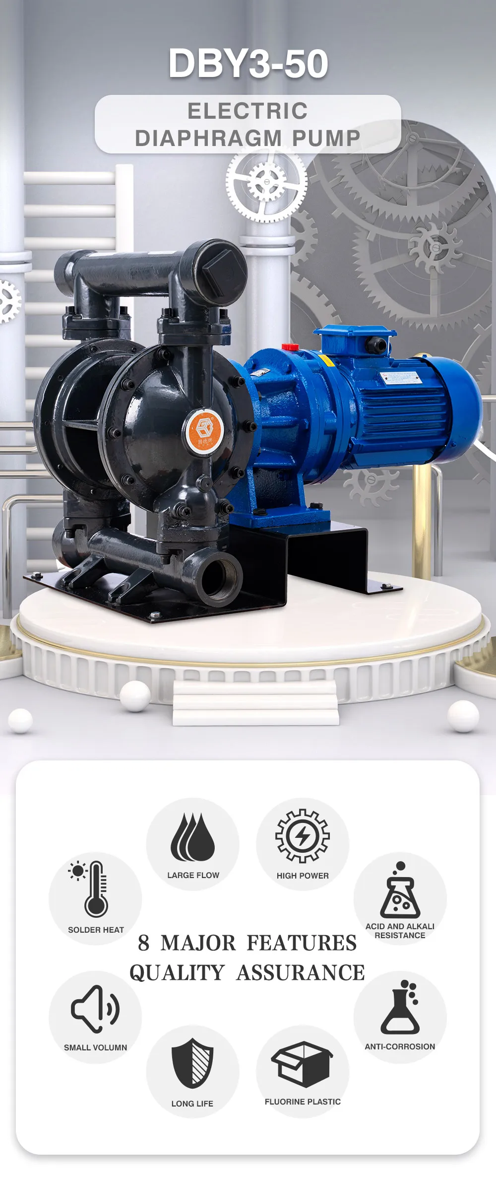 2-inch Nodular Cast Iron Pump Godo Dby3-50q Electric Water Pump ...