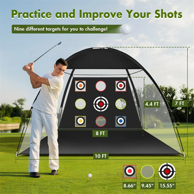Golf Practice Net 10ft X 7ft Golf Hitting Training Aids Nets with ...